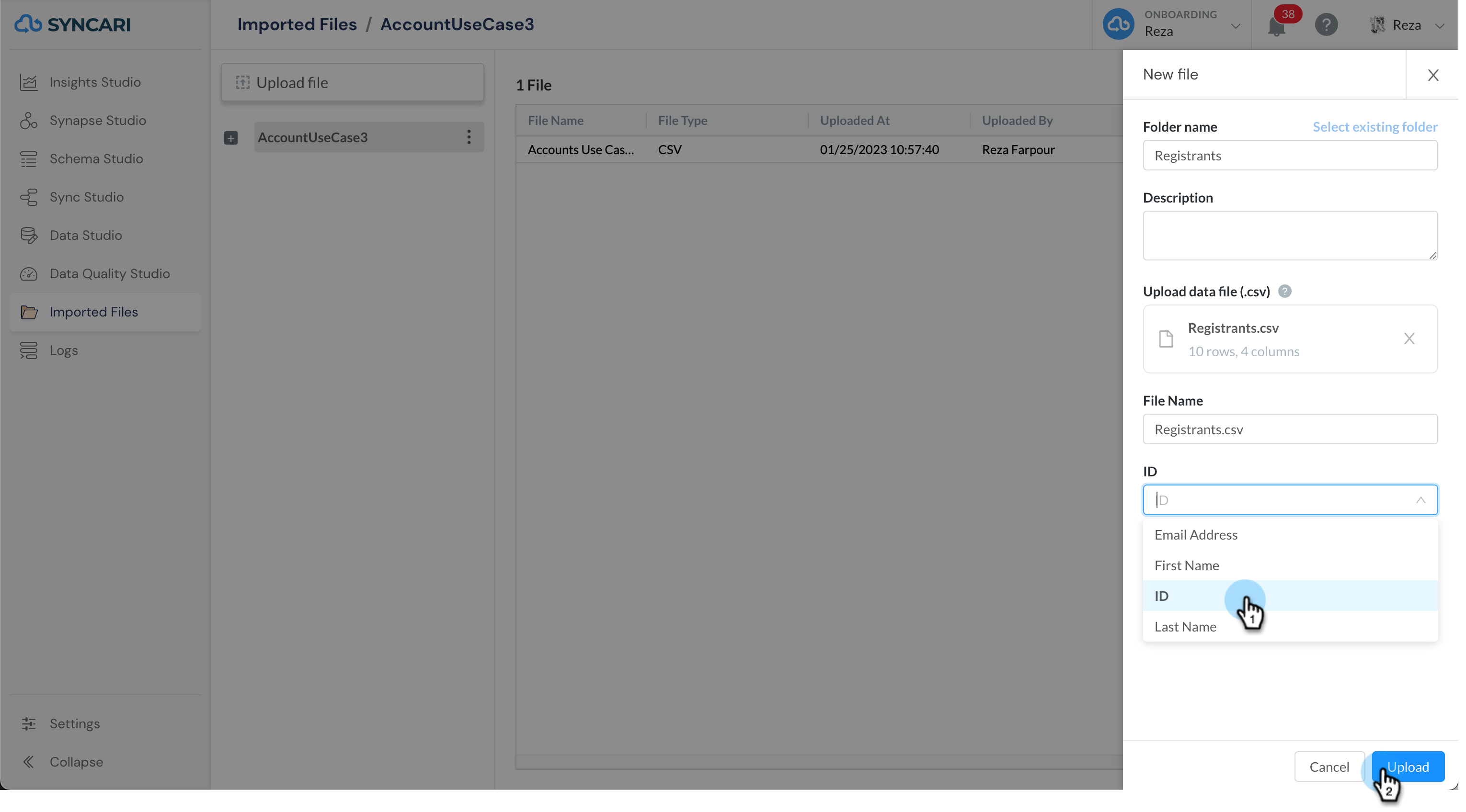 Using the Imported Files Synapse – Syncari