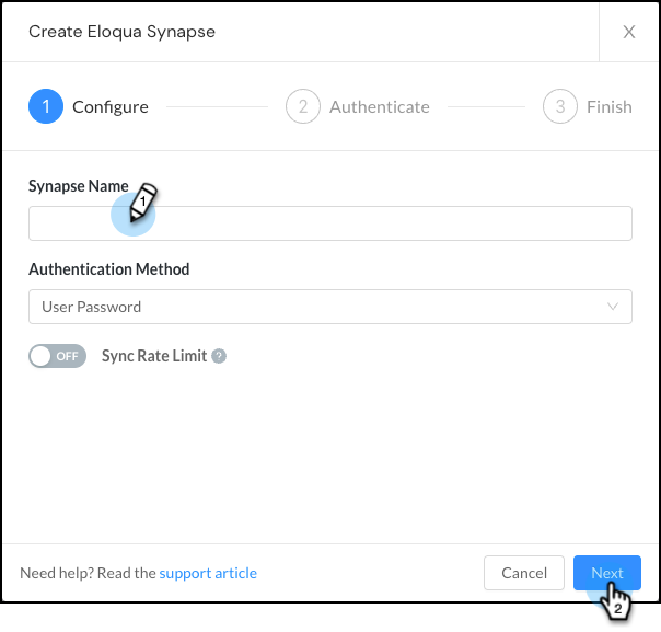 Oracle Eloqua Synapse Setup – Syncari