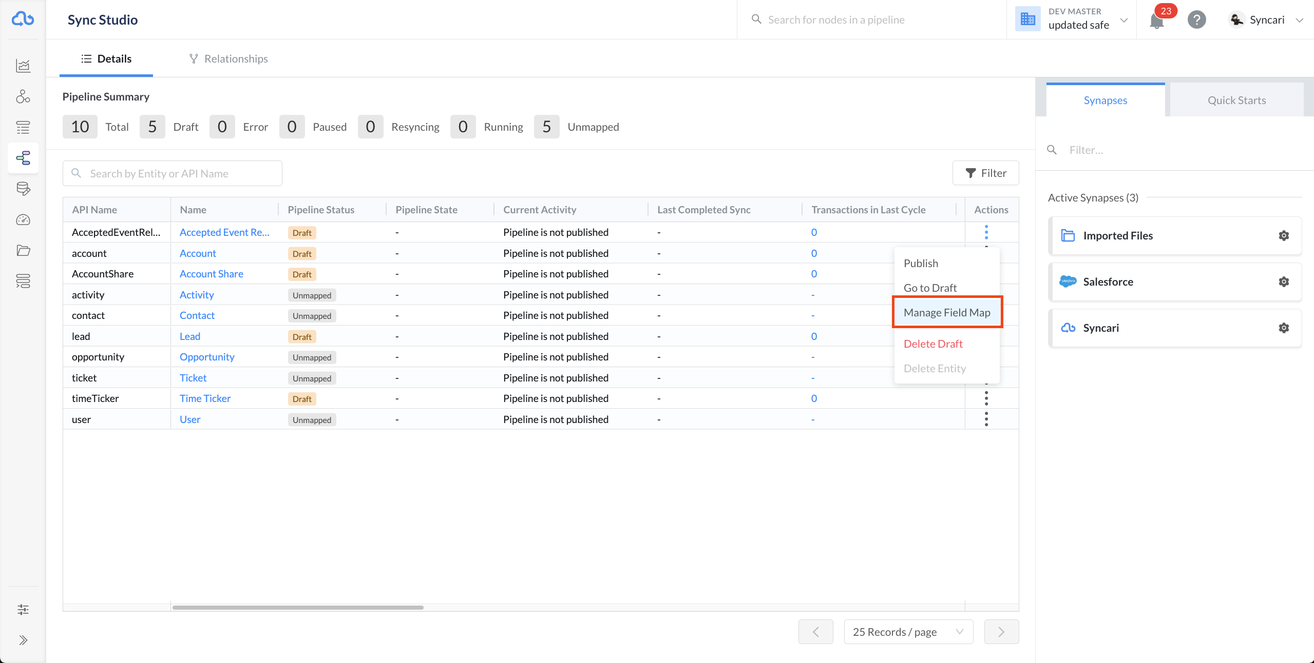Exporting Field Mappings Syncari