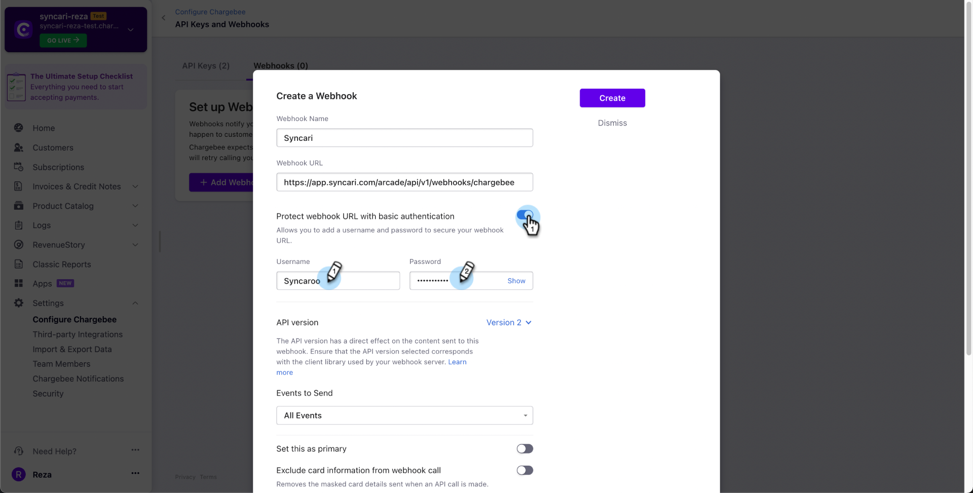 Chargebee Setup – Syncari