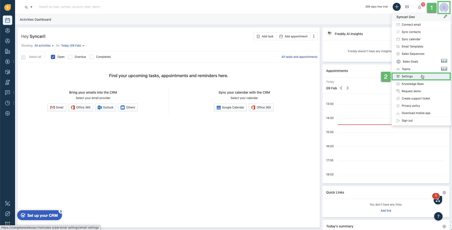 Freshsales Setup – Syncari