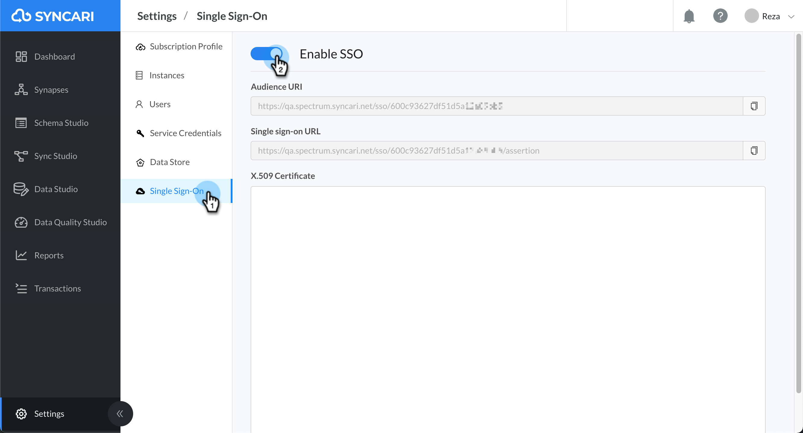 SSO Setup – Syncari