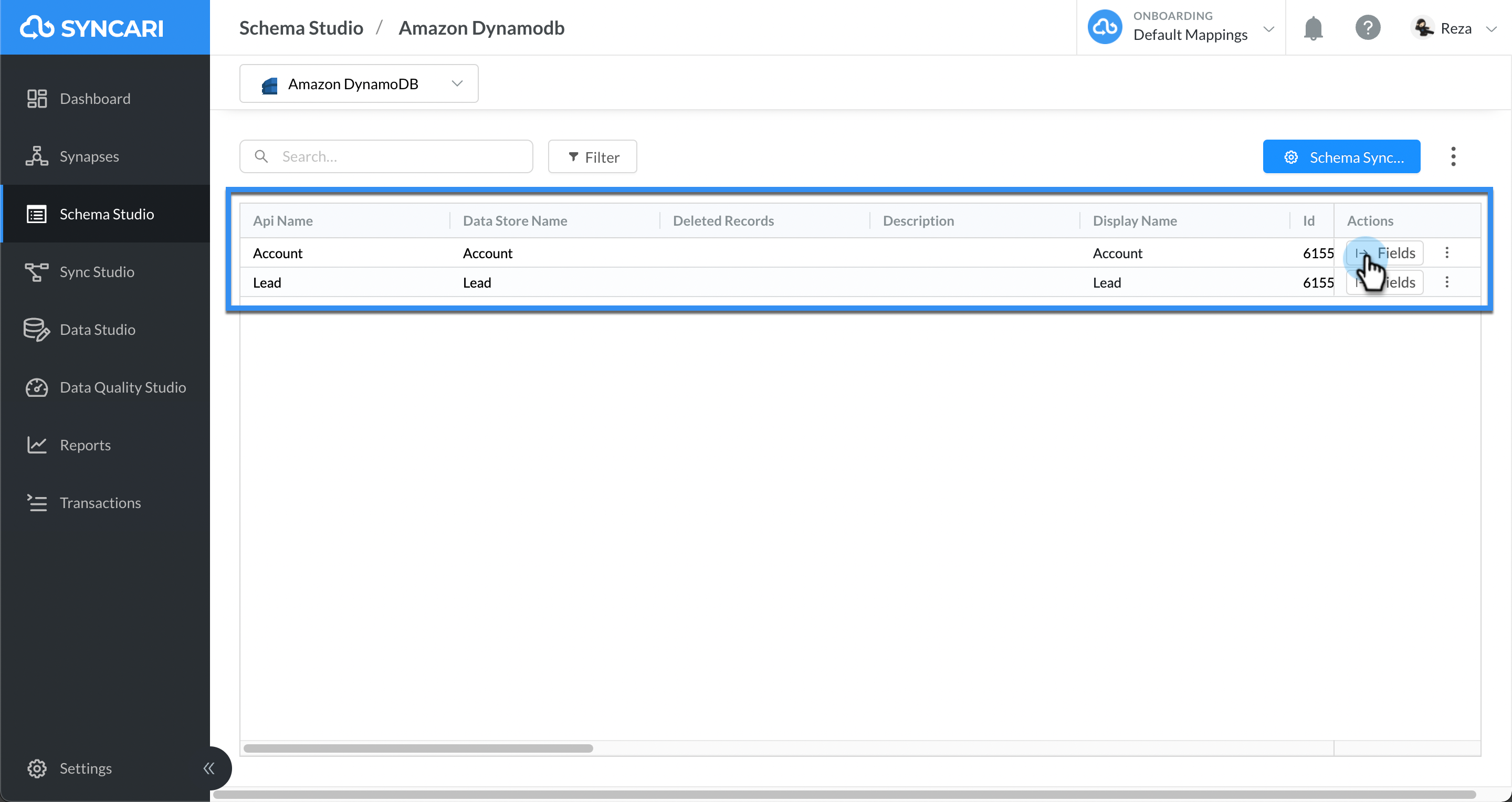 Amazon Dynamodb Setup Syncari