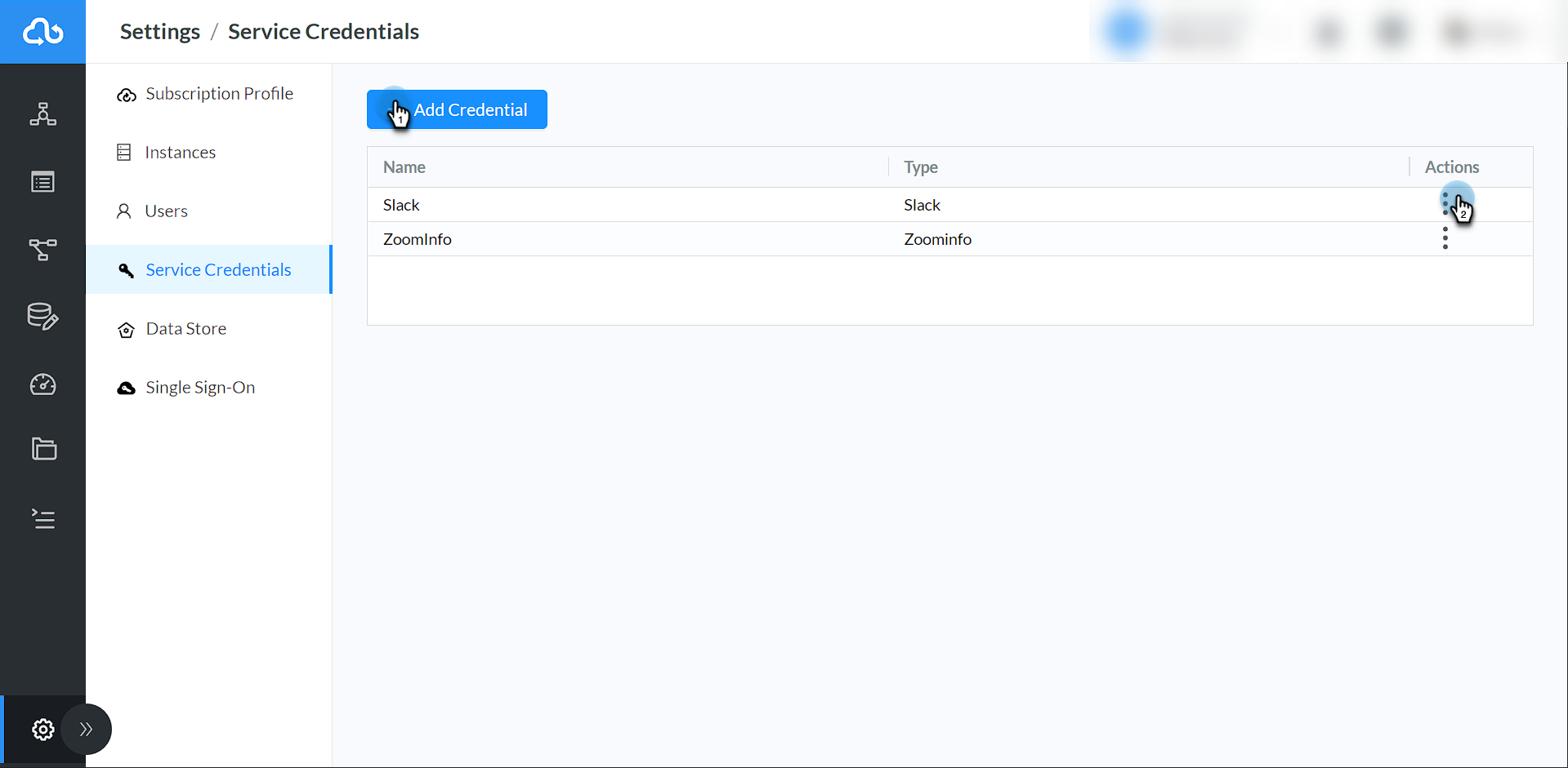 Using Settings – Syncari
